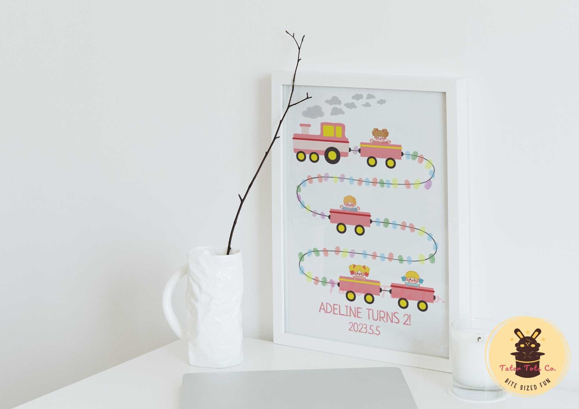 Personalized Children Choo Choo Train Finger Print Preschool Art and ...