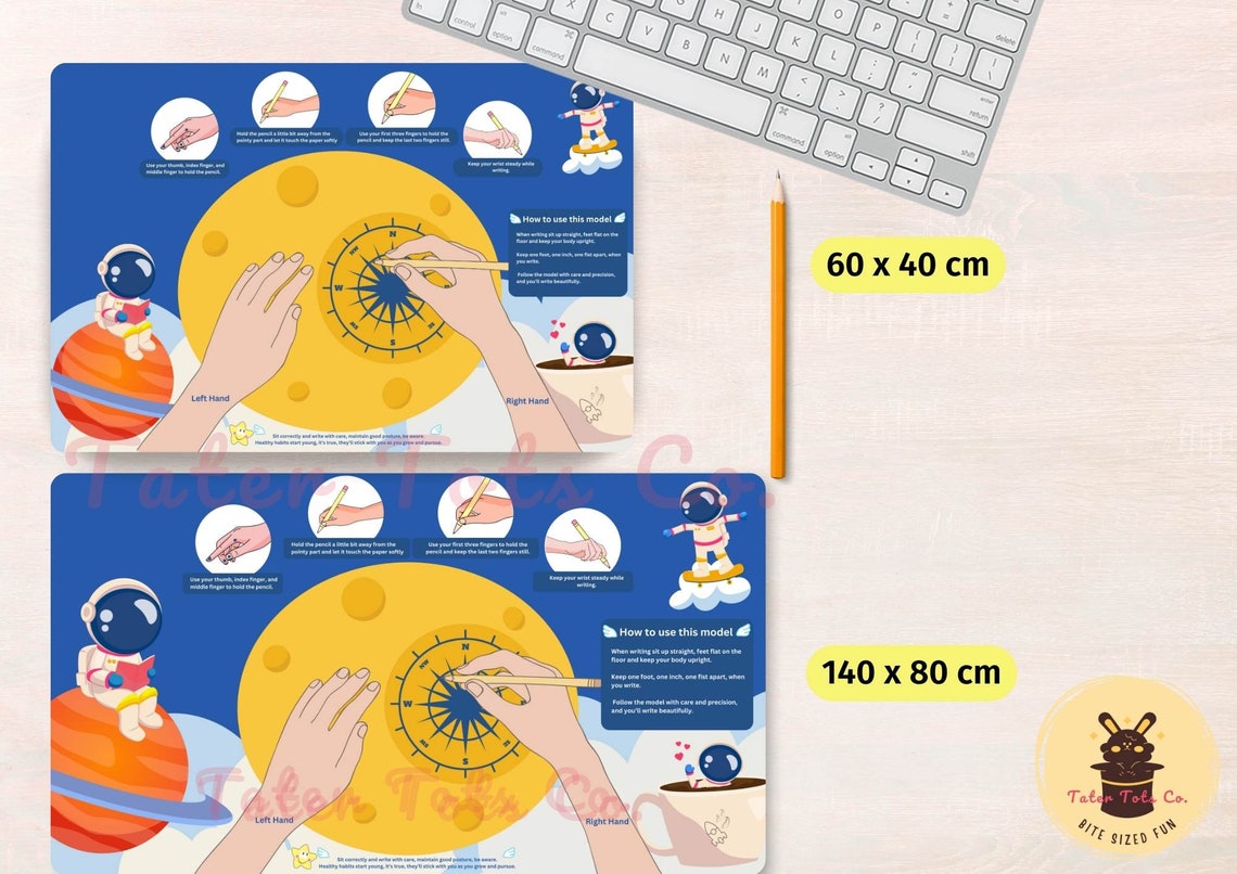 Cute Astronaut Pencil Grasp Model Desk Pad Sublimation Design ...