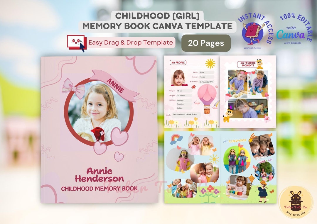 Childhood Memory Photo Book Girl Theme With Profile, Hobbies, Friends ...