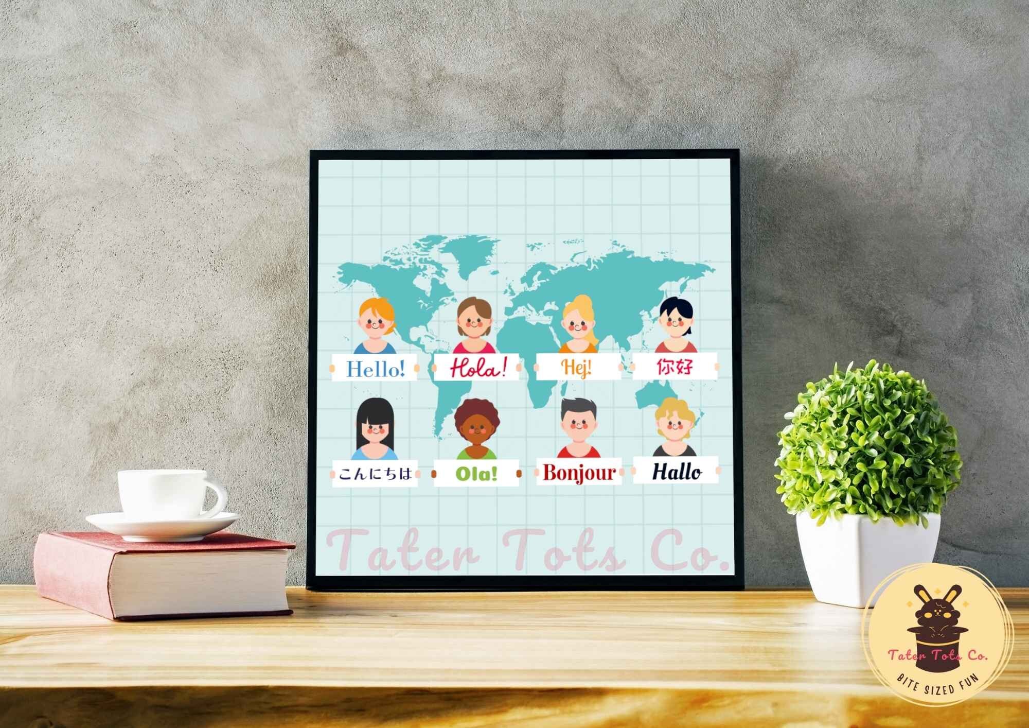 Multilingual Hello Poster Set: Kids Language Learning (PDF Download) - Etsy