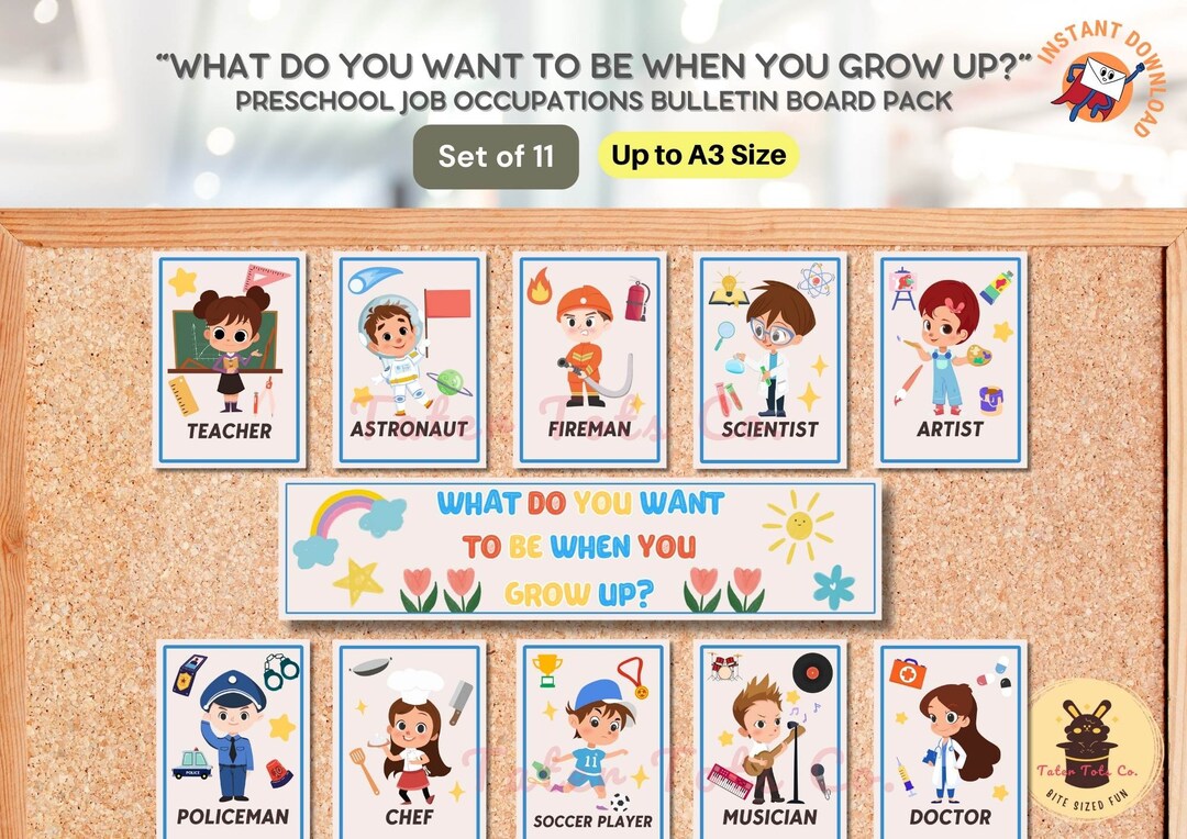 When I Grow up Job Occupations Printable Bulletin Board Pack Fun and ...