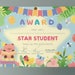 Editable Preschool or School Award Certificate Diploma Star Student ...