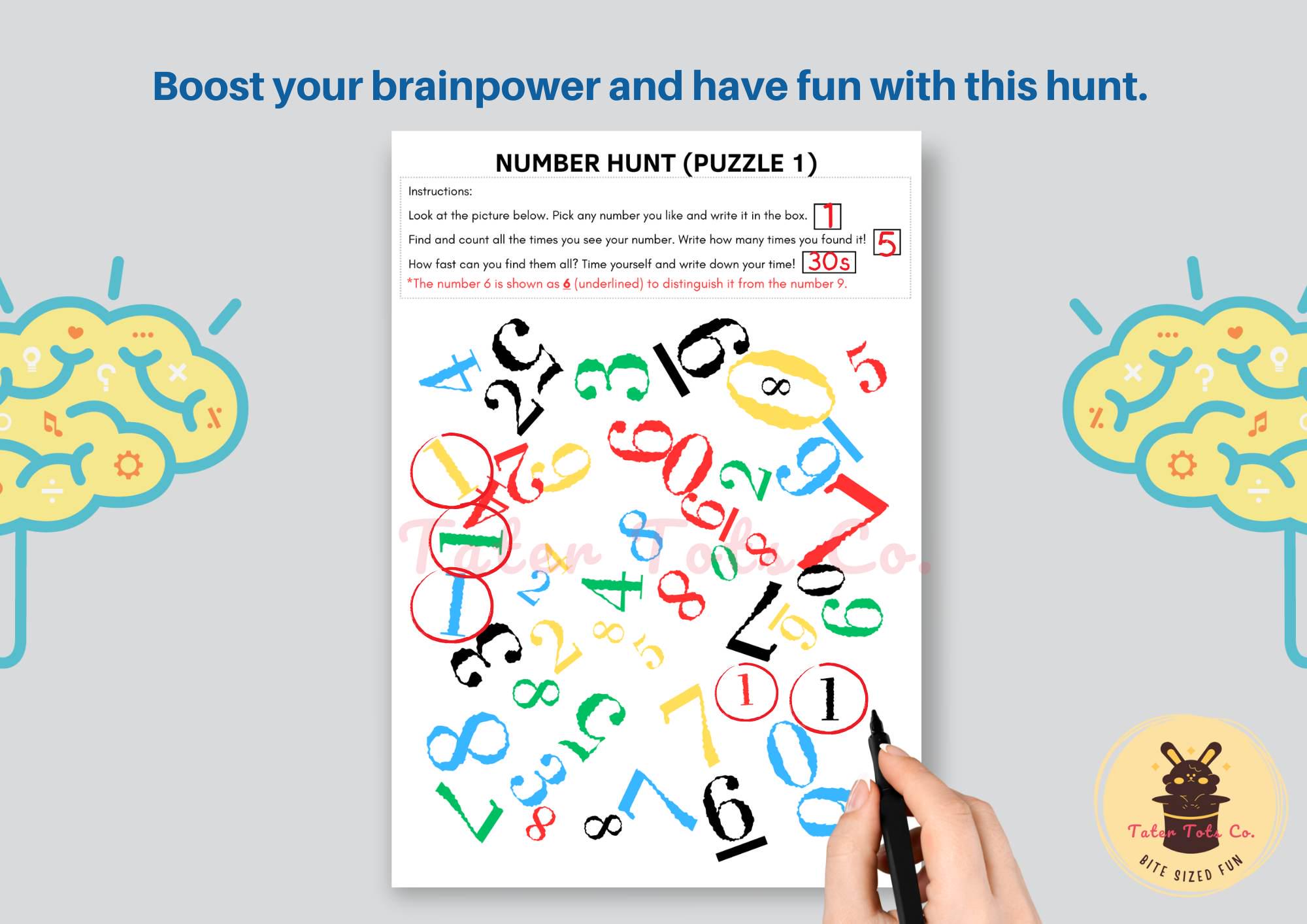 Number and Alphabet Visual Search Puzzles: Kids Learning Activity (PDF ...