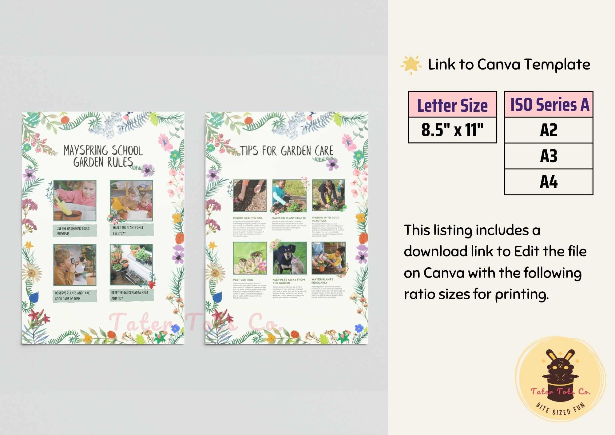 School Garden Rules for Kids Gardening With Photo Frames and Tropical ...