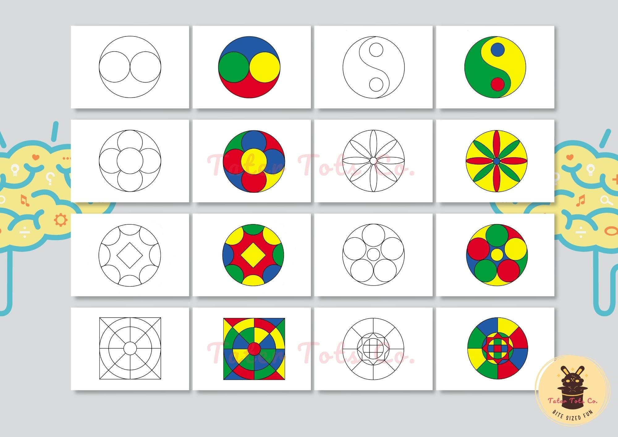 Printable Mandala Photographic Memory Card Game - Brain and Attention ...