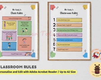 Superhero Classroom Rules Poster PRINTABLE INSTANT DOWNLOAD - Etsy ...