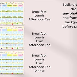 Daycare Weekly Meal Plan: Drag & Drop Canva Template (digital Download ...
