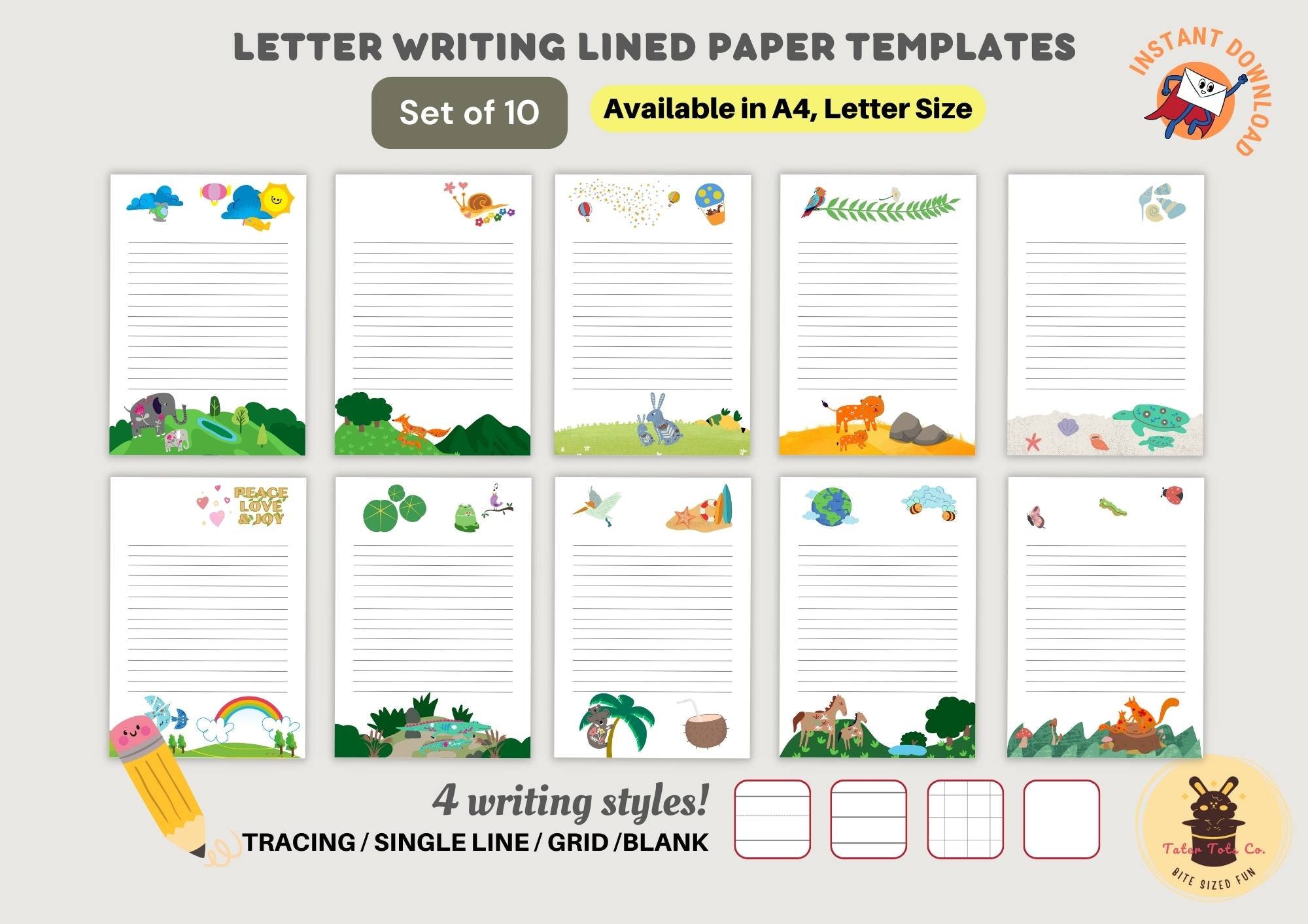 Letter and Number Writing and Tracing, Handwriting Practice Lined ...