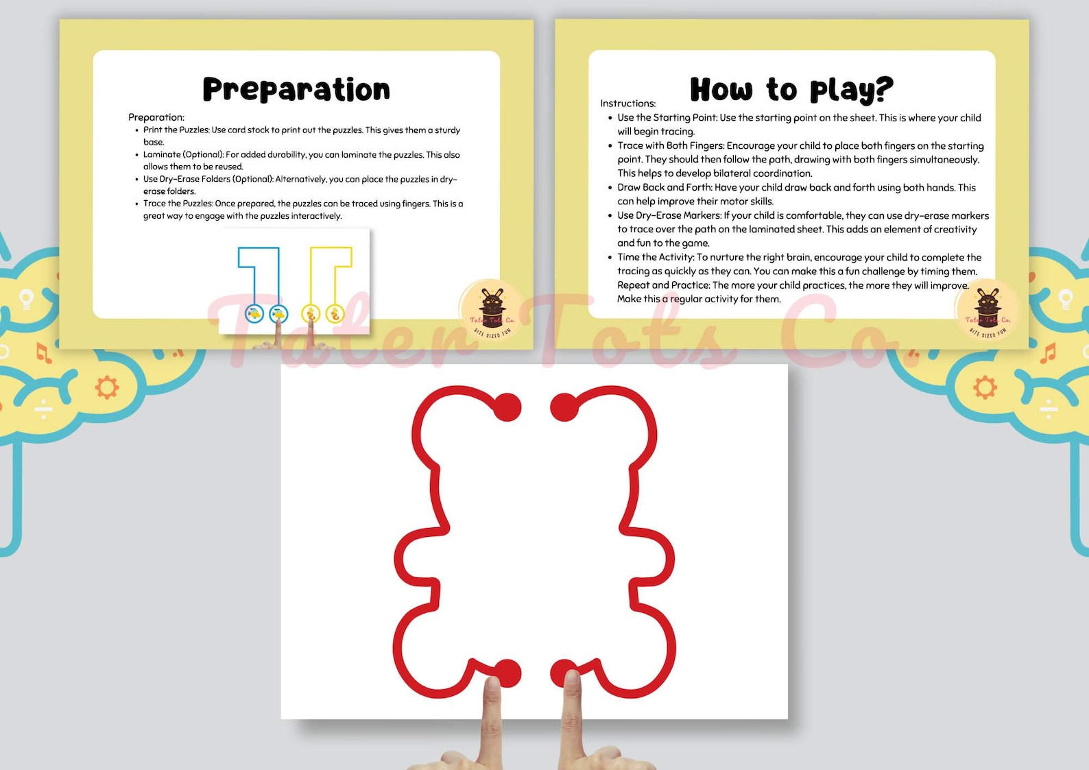 Finger Mazes Double Doodle Bilateral Brain Game - Beginner to Advance ...