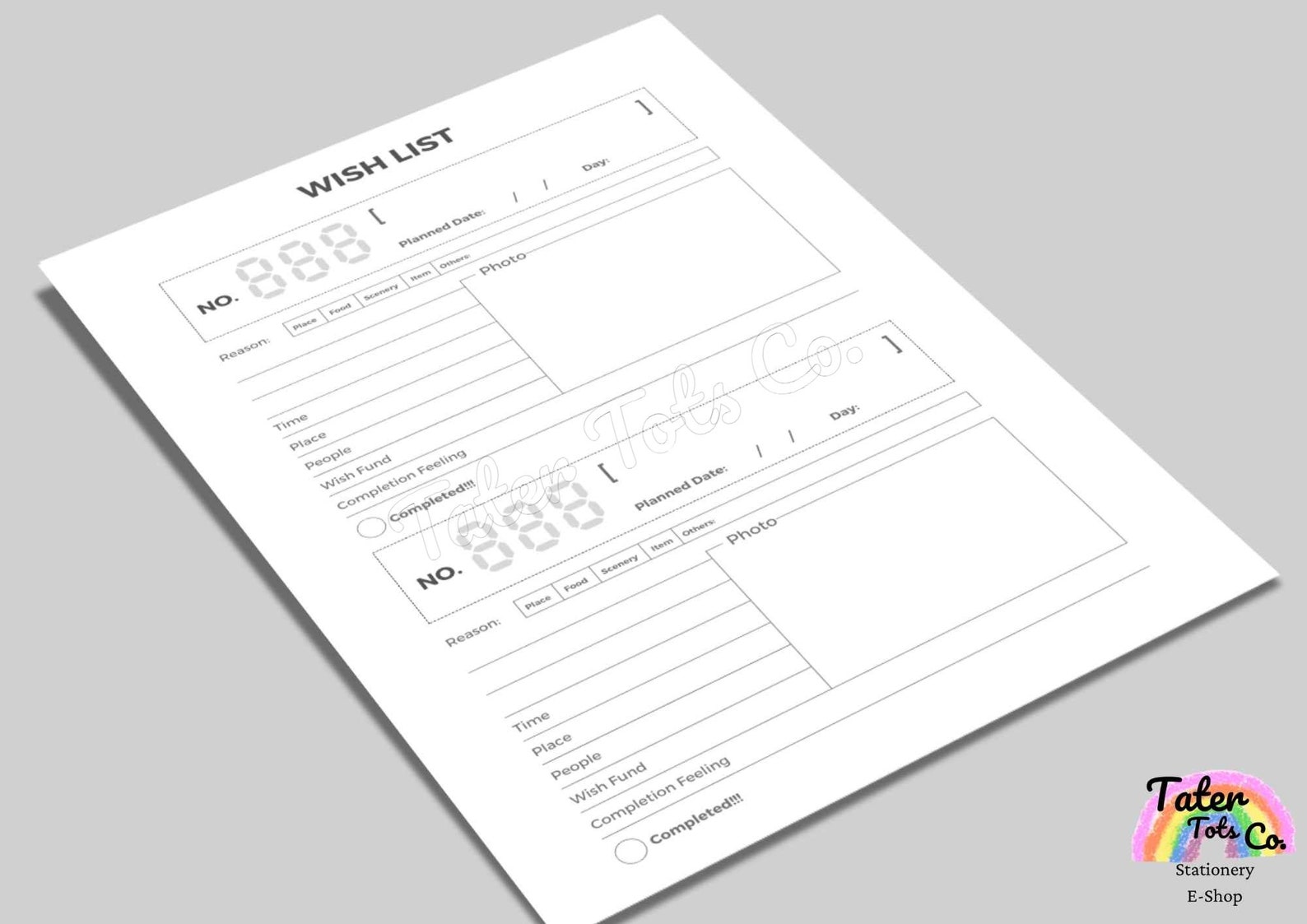 Printable Wish List Checklist Things to Do Planner Record Book - Etsy