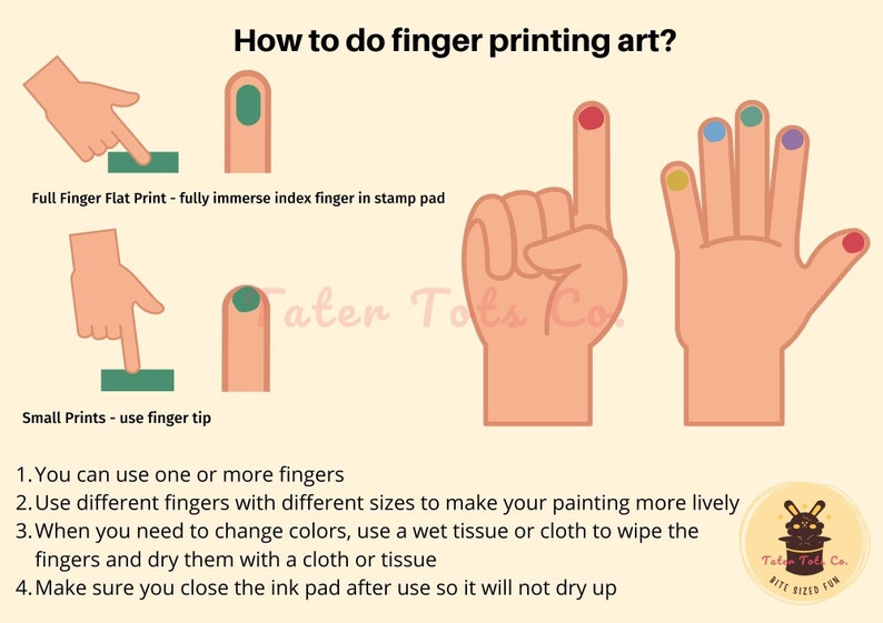 DIY Thank You Best Wishes Hand Drawn Finger Printing Cards for Handmade ...