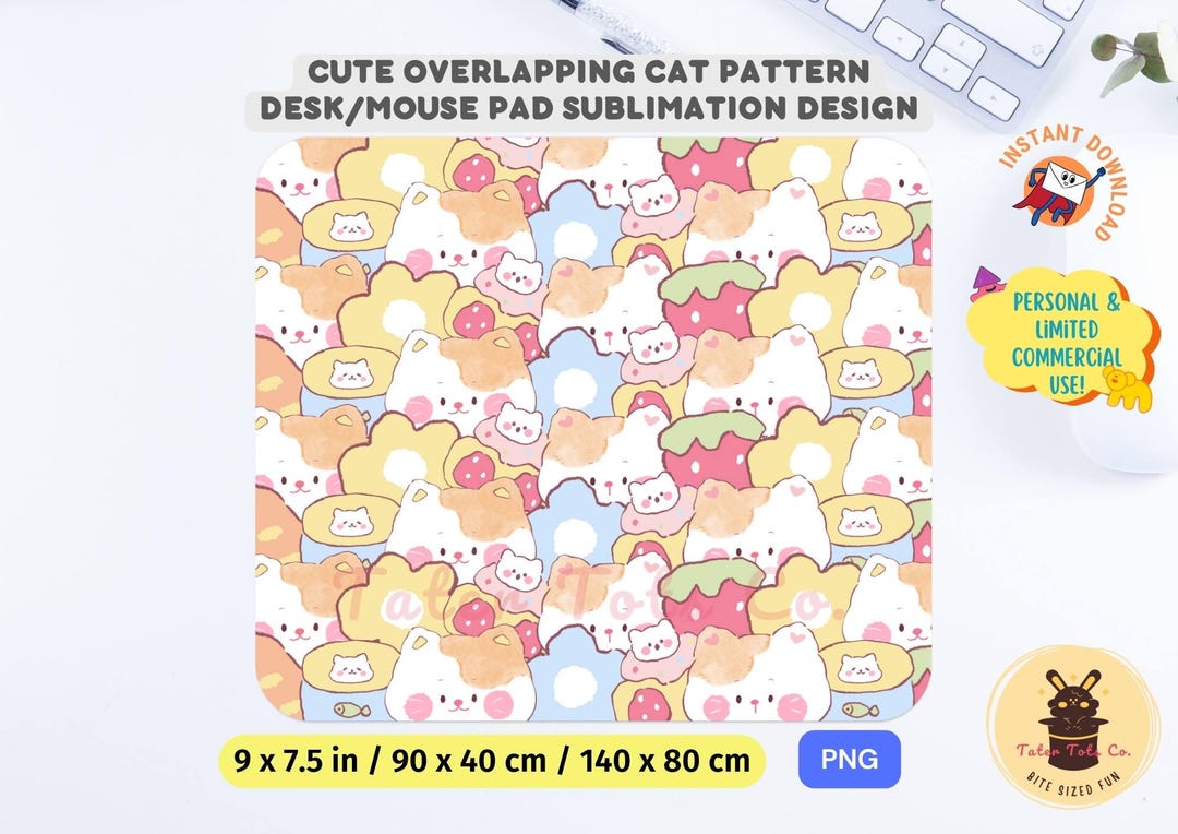Cute Overlapping Cat, Flower, Spring Doodles Playful Hand Drawn Art PNG ...