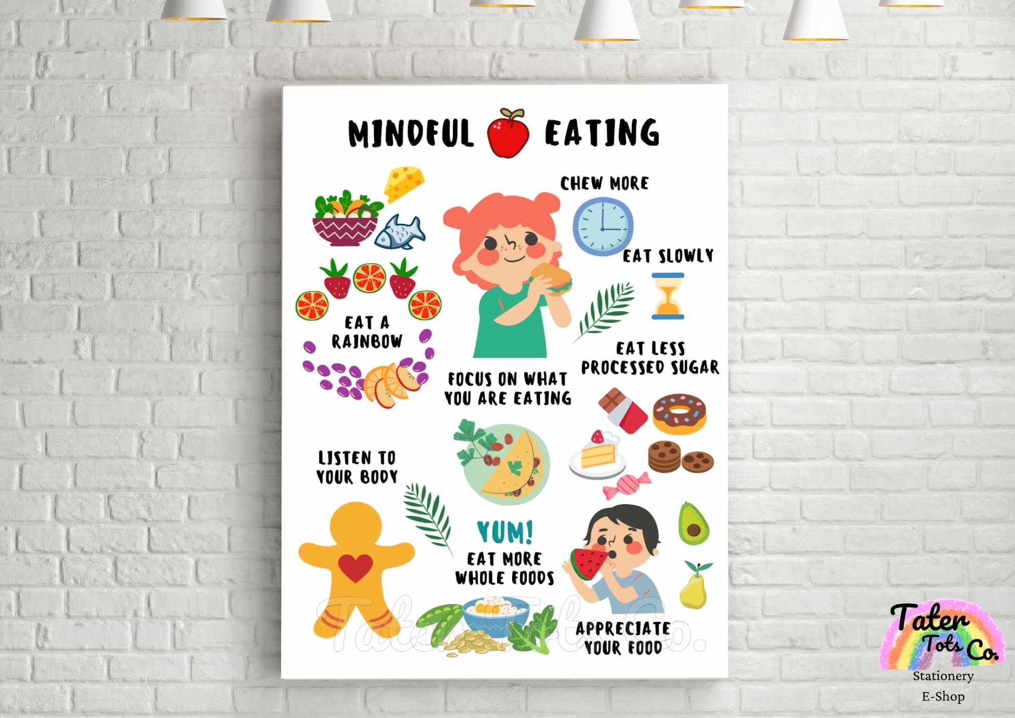 Mindful Eating Mental Health Quotes Poster Healthy Eating - Etsy Ireland