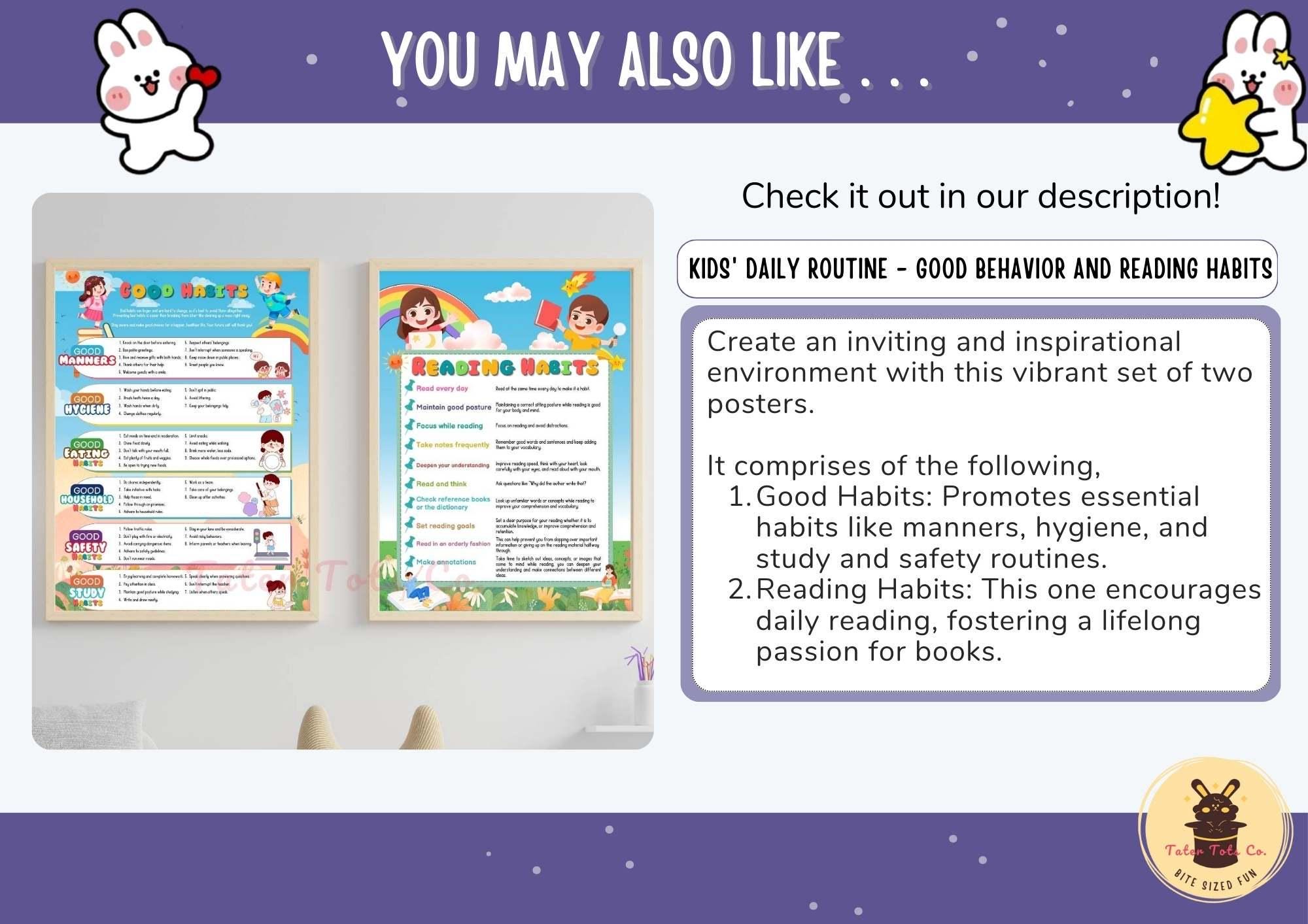 Kids' Daily Routine Poster: Good Habits & Rules (digital Download) - Etsy