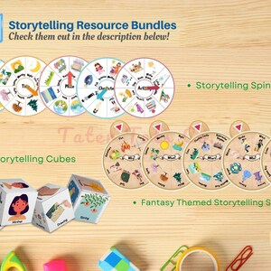 Printable Storytelling Set With 5 Spinners and Story Sequencing ...
