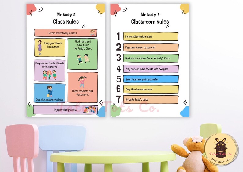 Classroom Rules, Personalized Editable Title and Rules Template ...