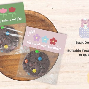Cute Bear Editable Goodie Bag Topper Label for Small Baked Goods Party ...