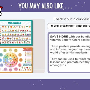 Vitamins Wheel Chart for Kids: Rainbow Healthy Eating Poster (PDF ...