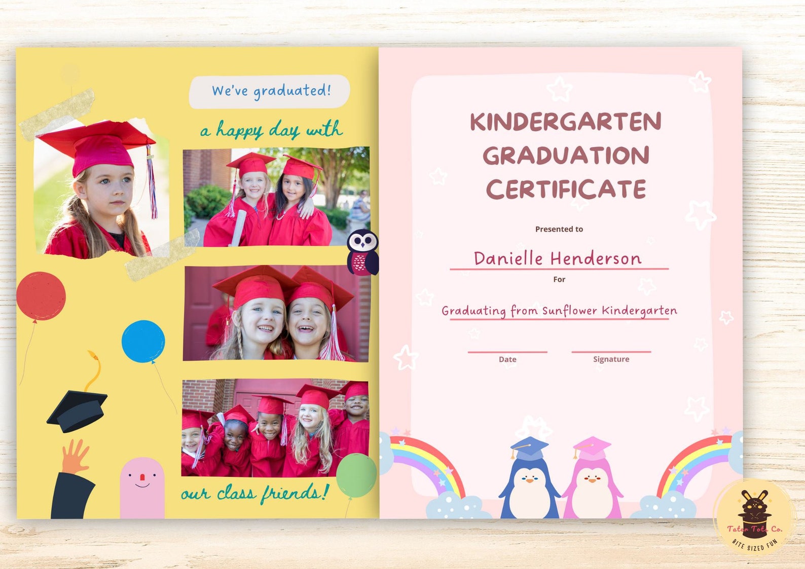 Preschool Graduation Memory Book: Canva Template for Kindergarten Prek ...