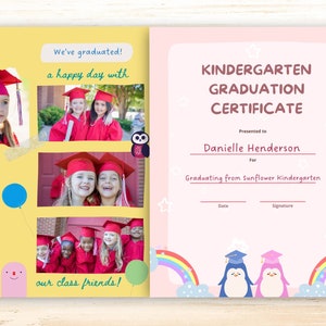 Preschool Graduation Memory Book: Canva Template for Kindergarten Prek ...