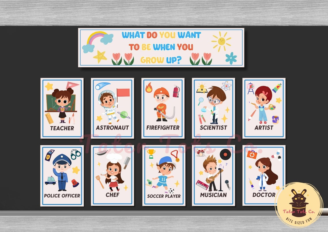 When I Grow up Job Occupations Printable Bulletin Board Pack - Fun and ...