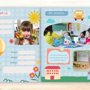 Preschool Graduation Memory Book: Canva Template for Kindergarten Prek ...