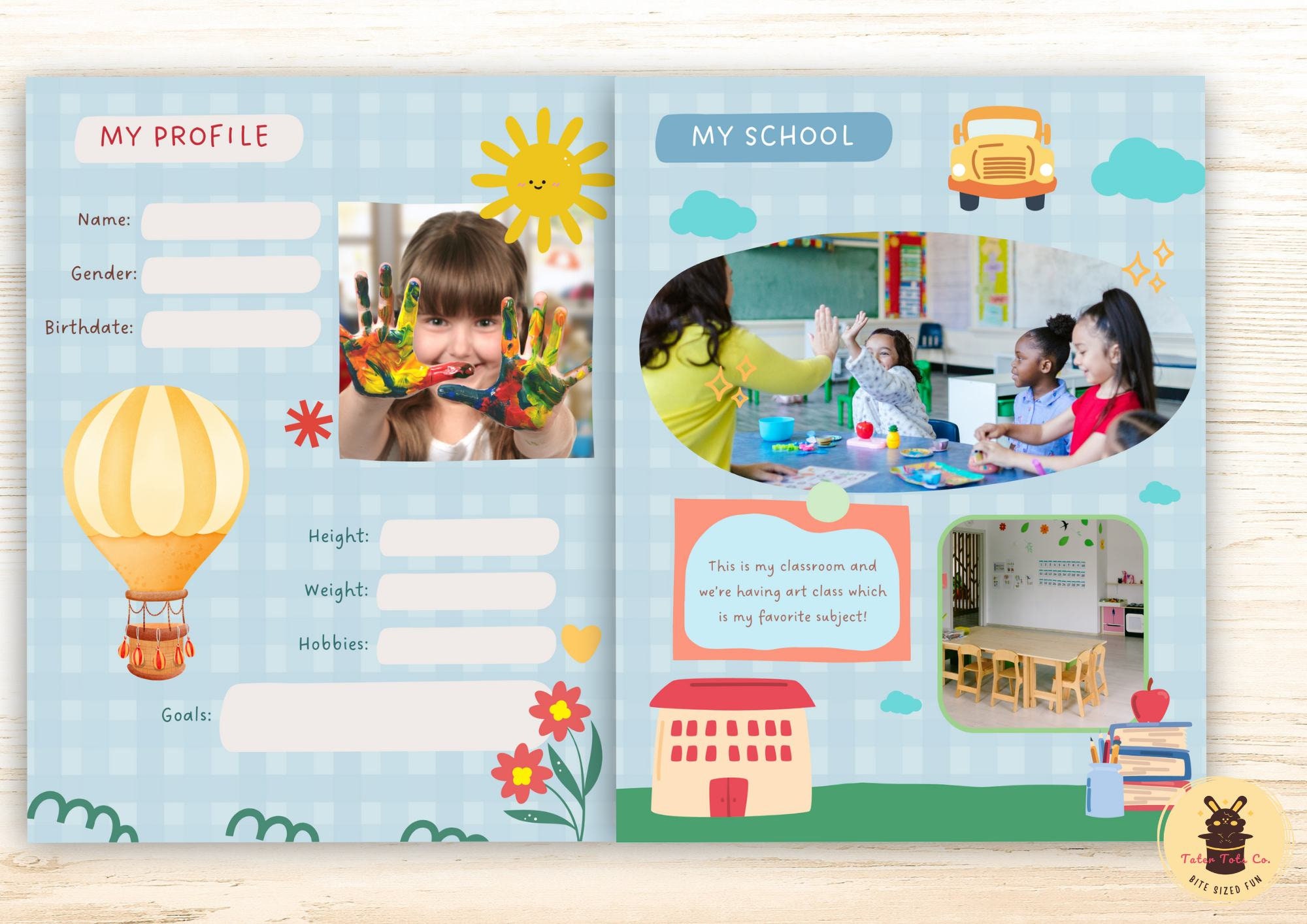 Preschool Graduation Memory Book: Canva Template for Kindergarten Prek ...
