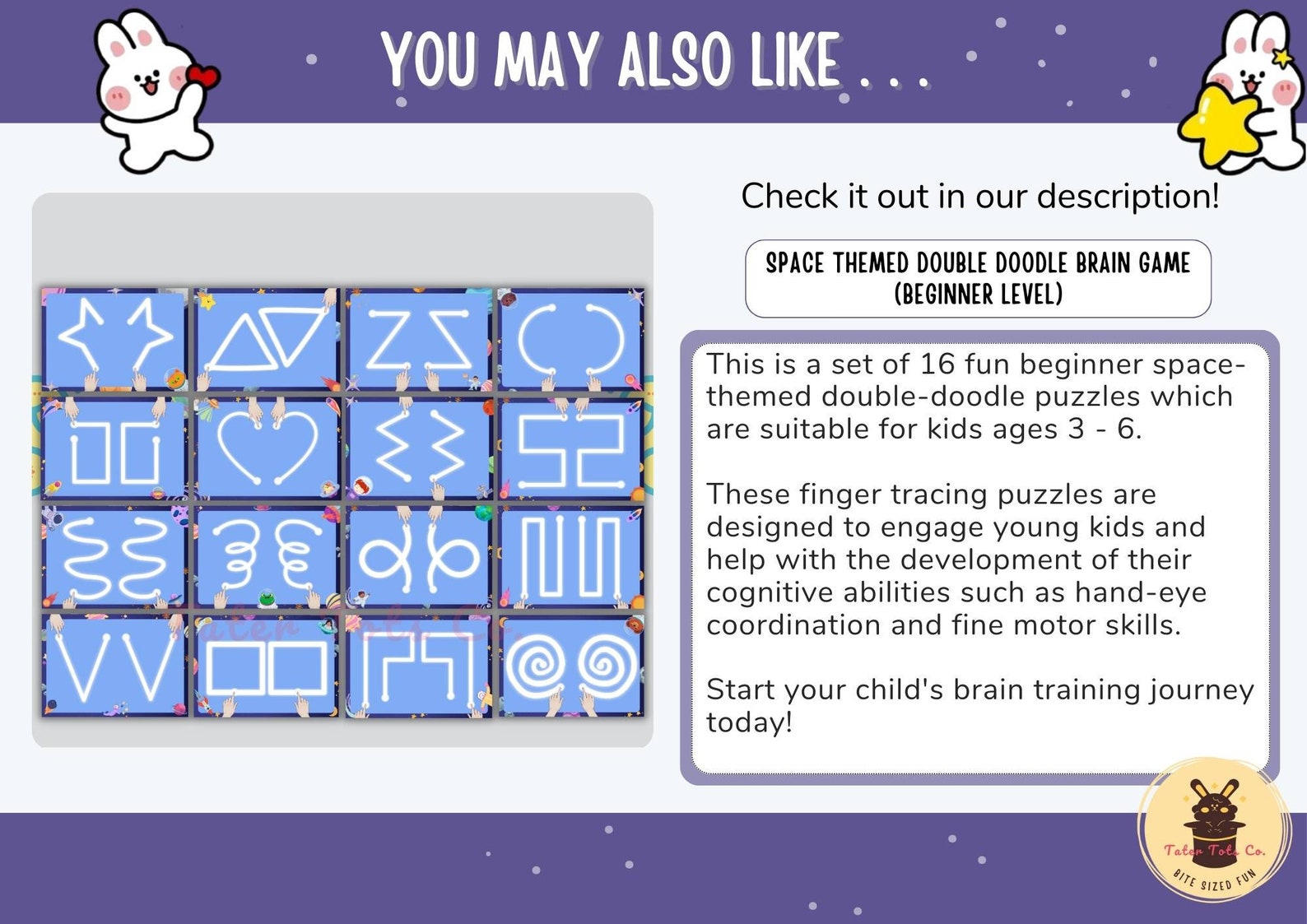 Double Doodle Bilateral Finger Mazes, Colorful and Cute Theme ...