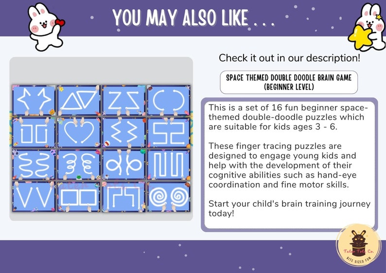 Double Doodle Bilateral Finger Mazes, Colorful and Cute Theme ...