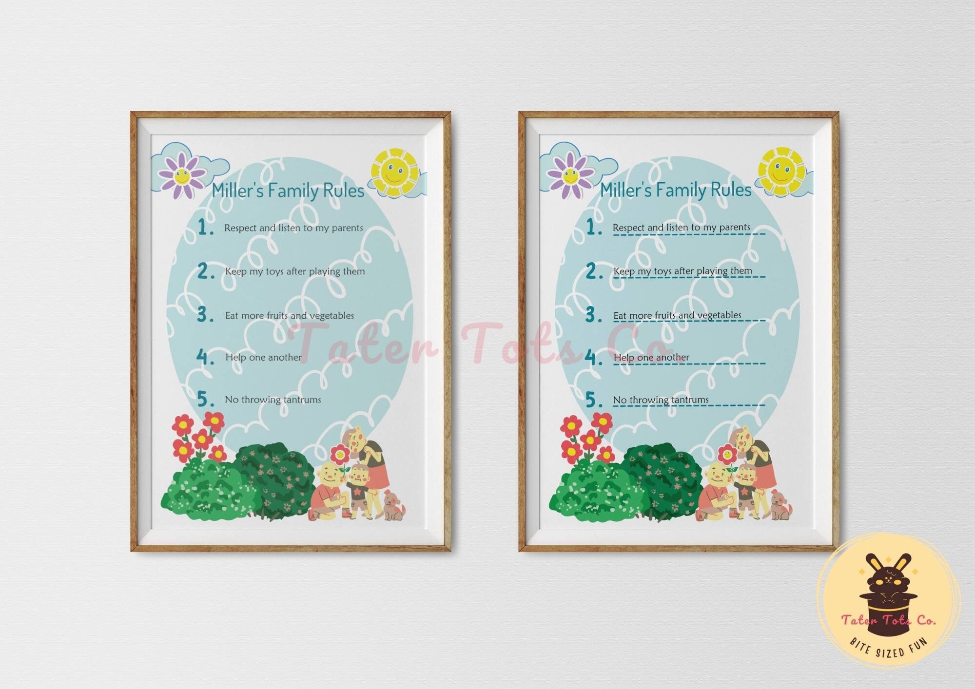 Personalized House Rules Sign for Family Playroom Create a Harmonious ...
