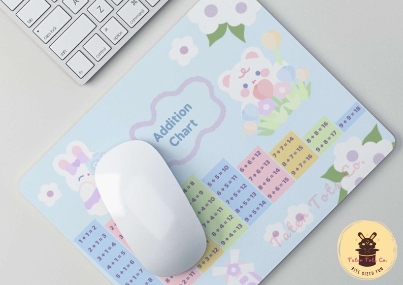 Cute Spring Bunny and Bear, Math Addition Numbers Chart Mousepad Png ...