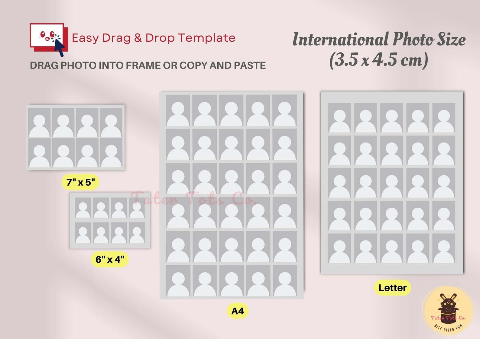 DIY Custom Passport Photo Canva Frame Template - International and US ...