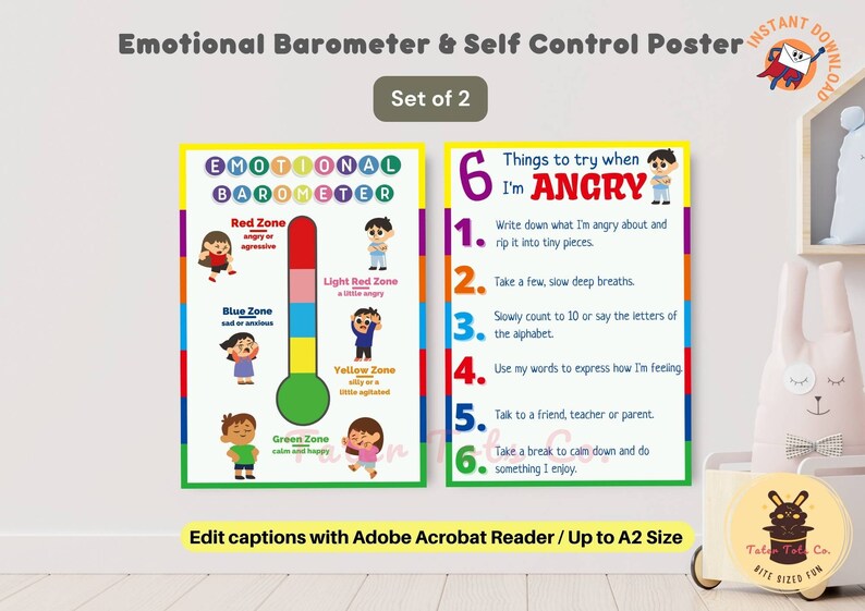 Zones of Emotional Regulation Self Control Posters | Calm Down Corner ...