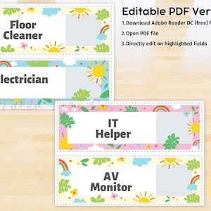 Classroom Job Leaders Board Pastel Rainbow, Decoration and Bunting ...