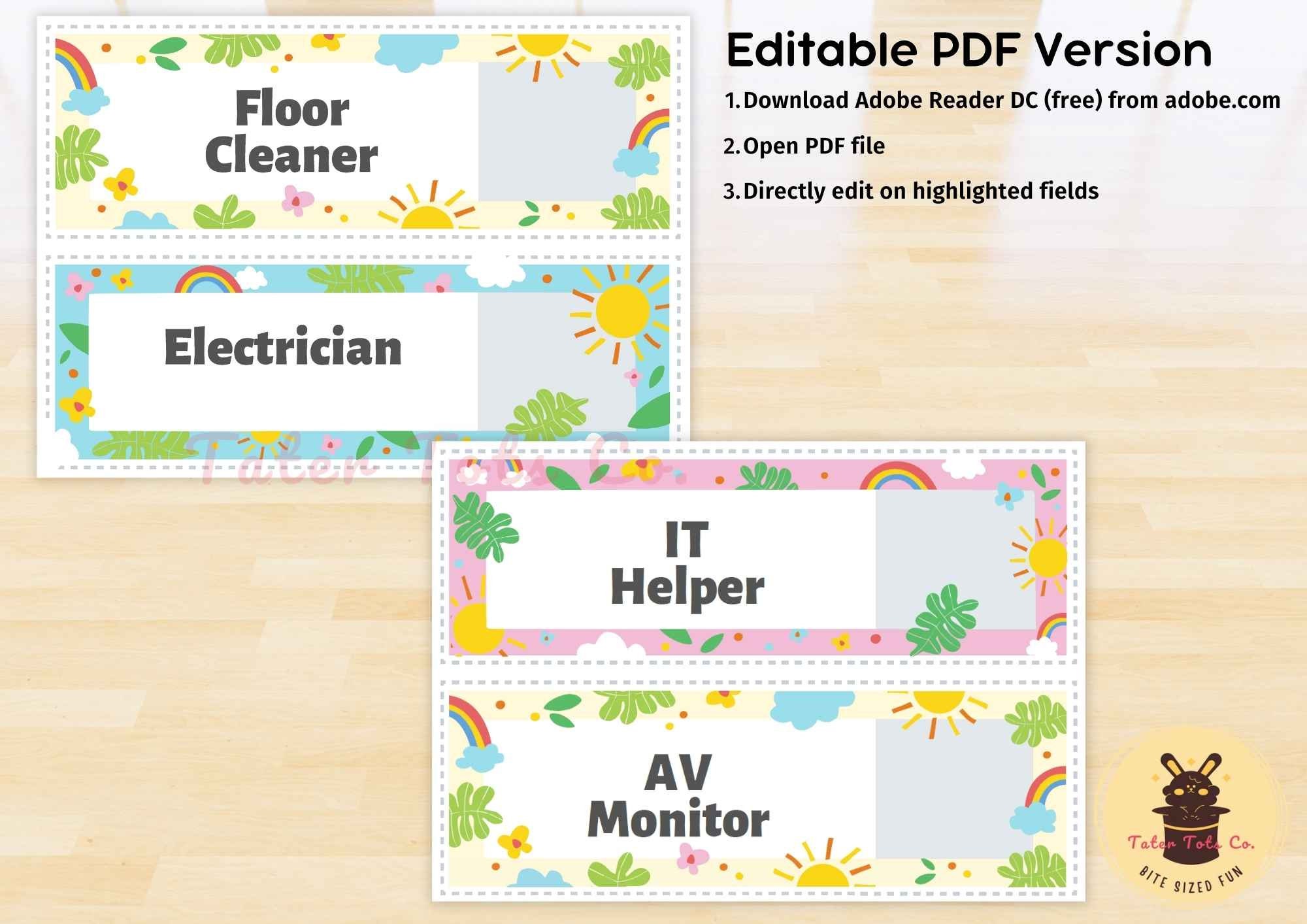 Classroom Job Leaders Board Pastel Rainbow, Decoration and Bunting ...