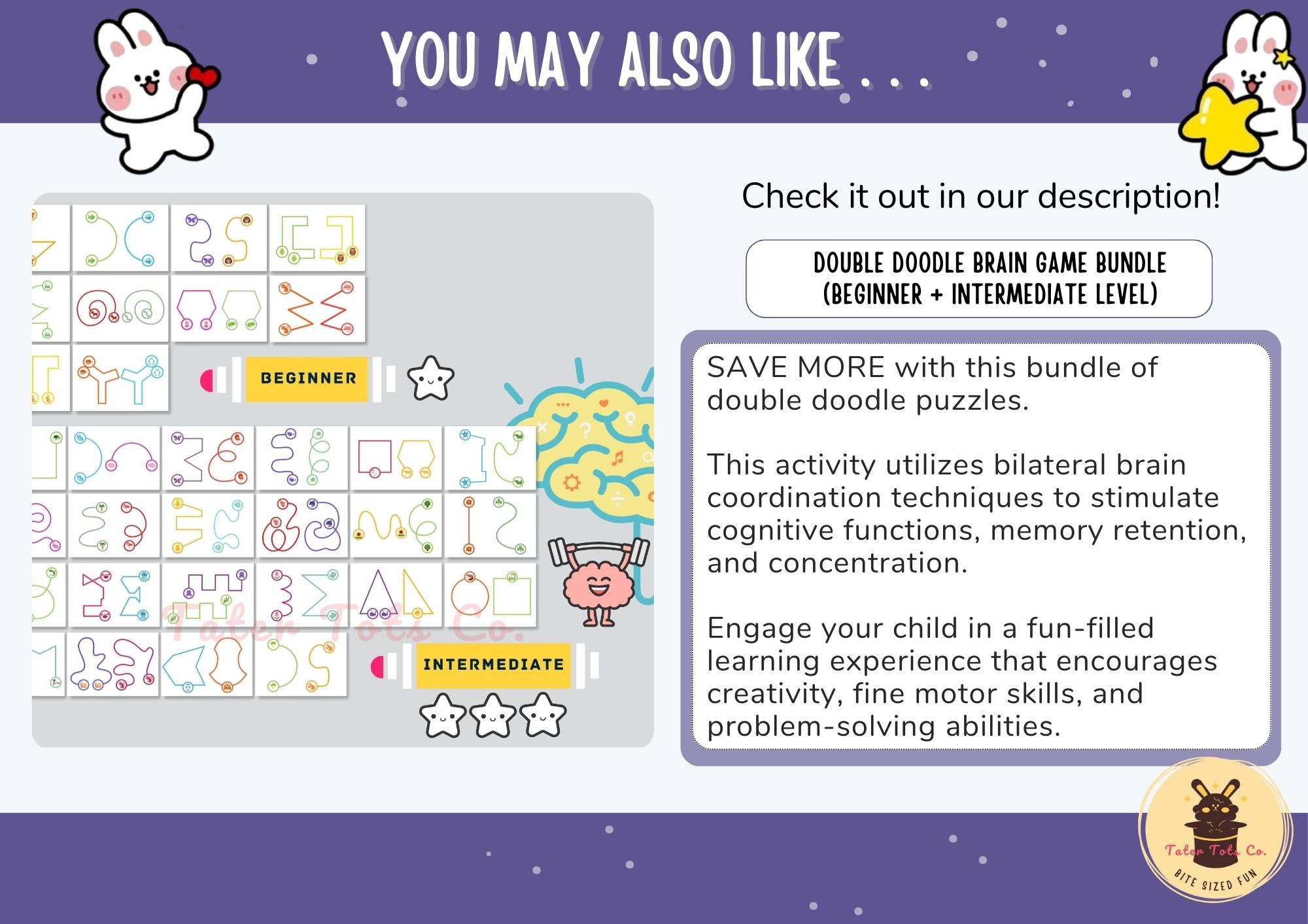 Double Doodle Bilateral Brain Game - Beginner Level for Cognitive ...