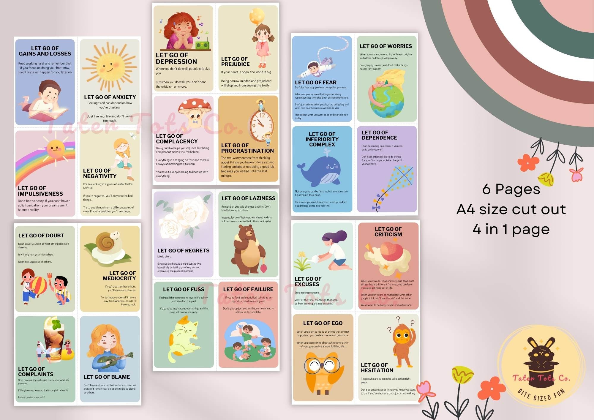 Mental Health Therapy Flashcards Set of 24 Proverbs About Letting Go ...