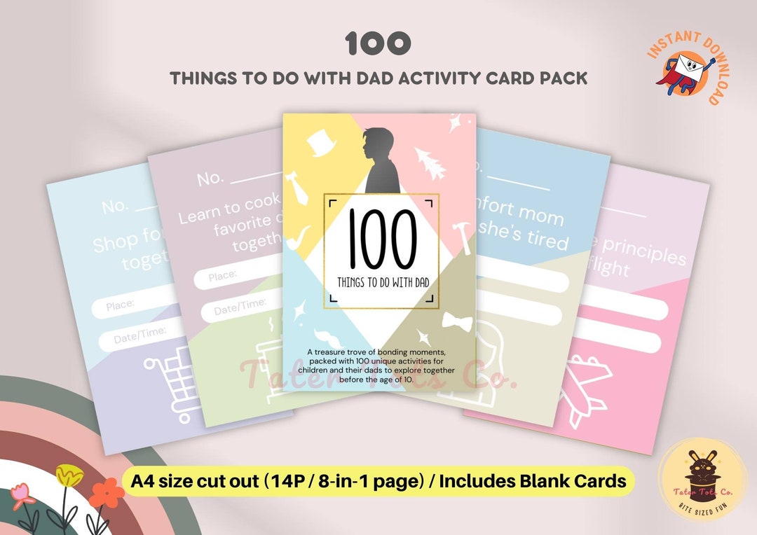 Printable 100 Little Things to Do With Dad Bucket List To-do Kid ...