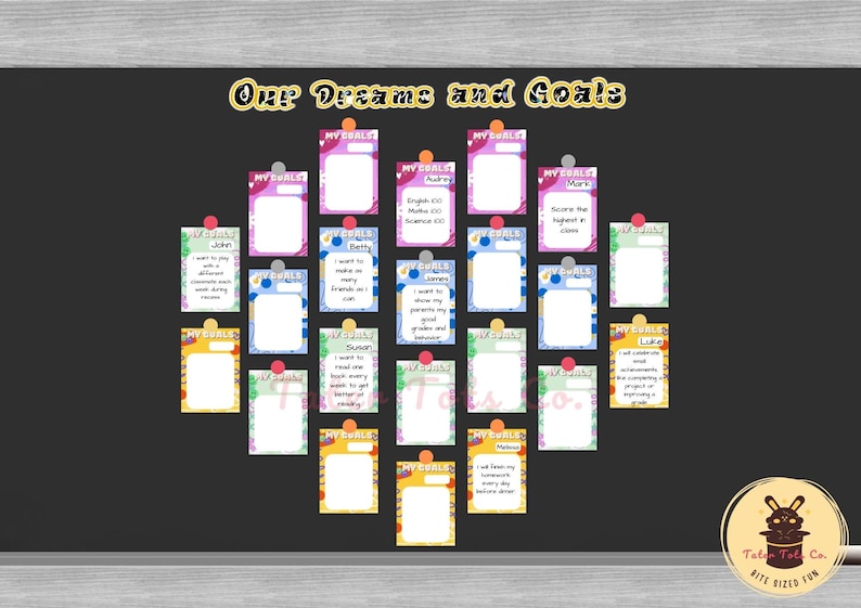 Semester Wishes and Goals Wall Printable Bulletin Board Pack ...