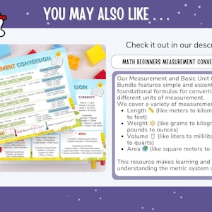 Measurement Conversion Chart With Common Unit and Customary Metric ...