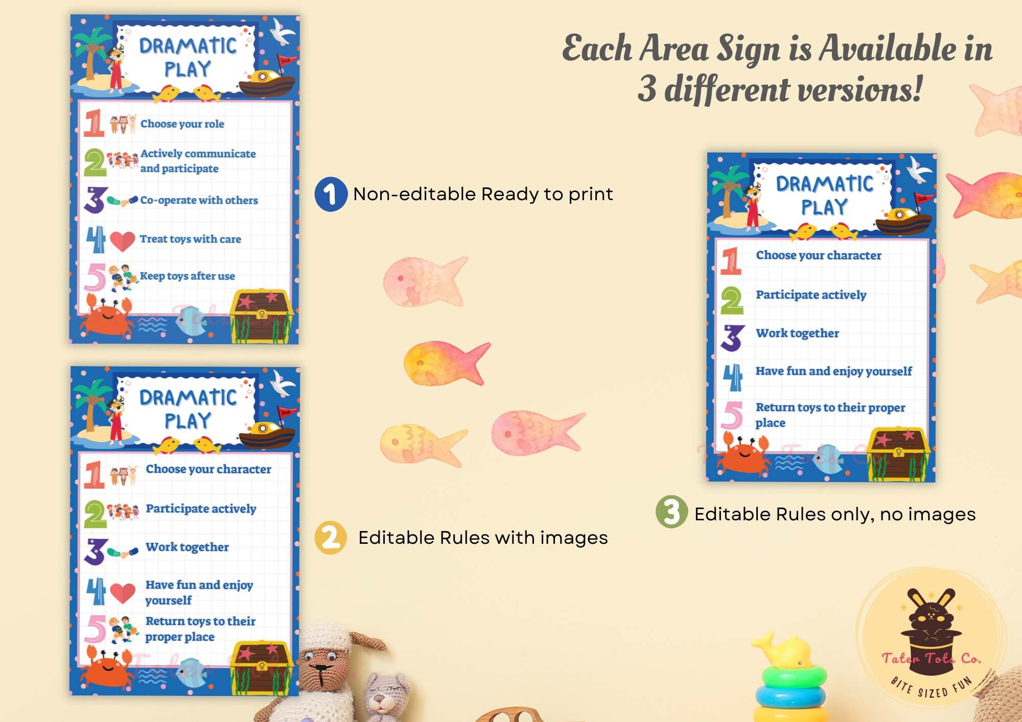 Preschool Daycare Classroom Centre Signs Nautical Ocean Marine Theme ...