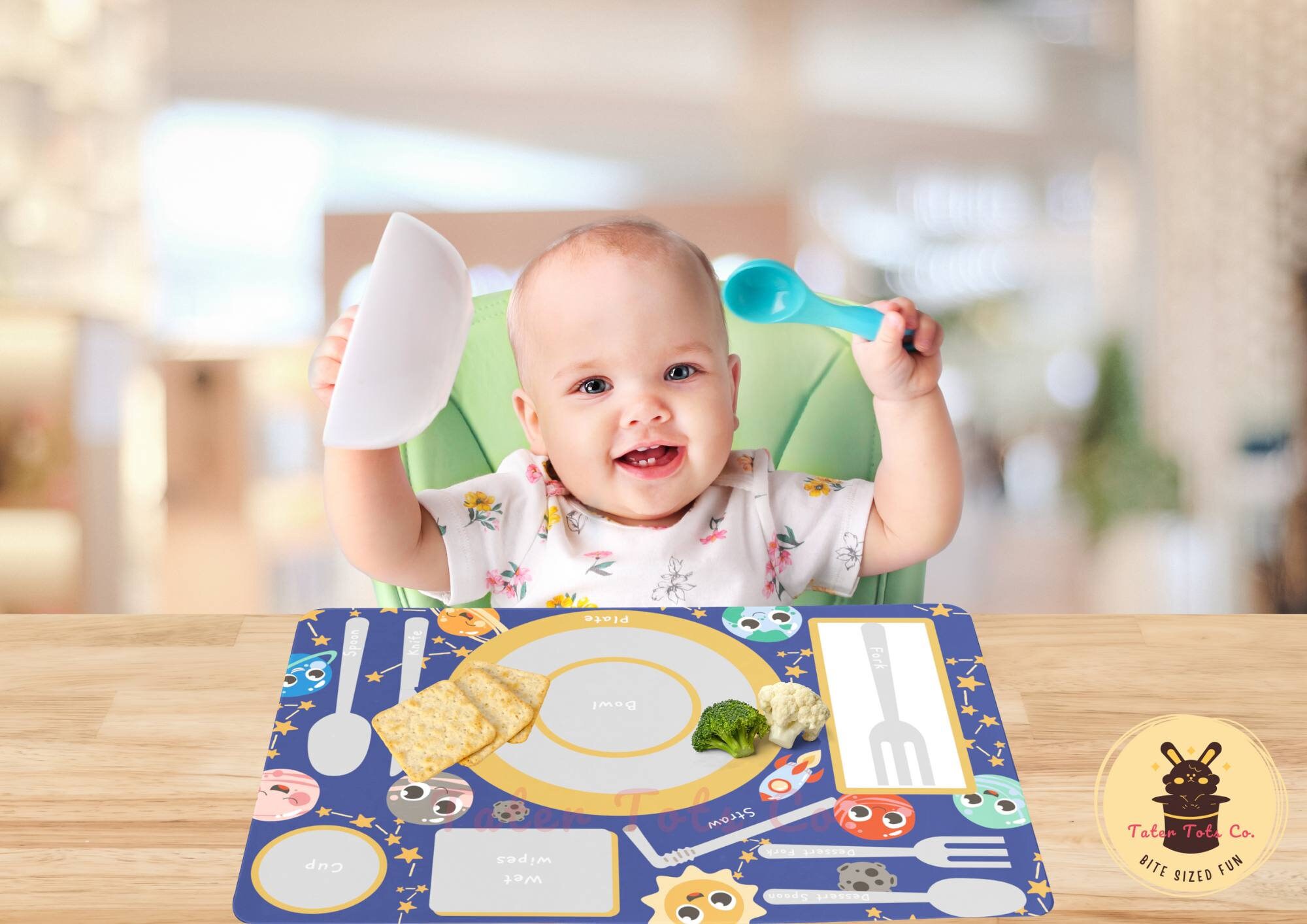 Cute Solar System Planet Star Constellation Table Setting Placemat ...