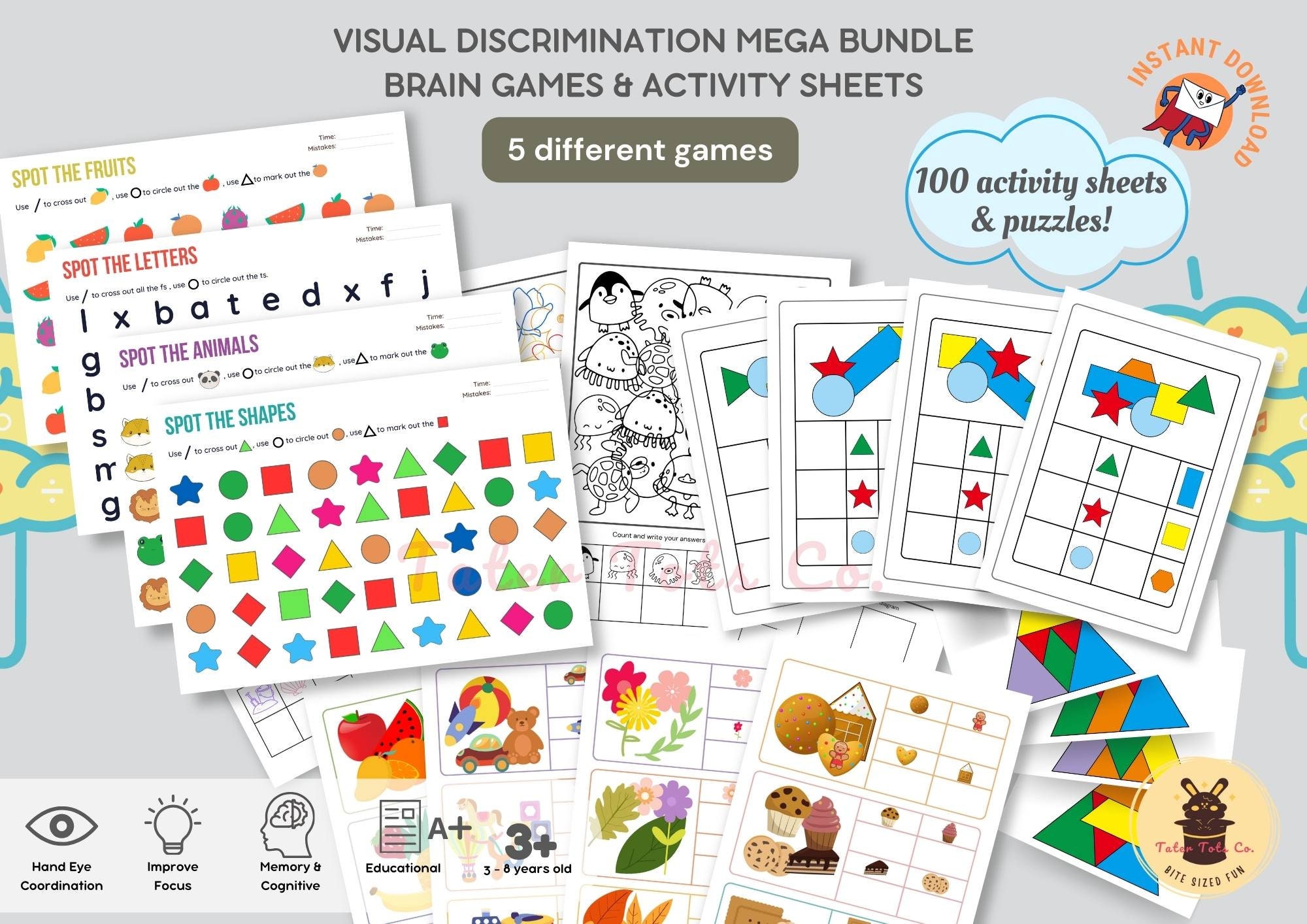 Mega-bundle Visual Discrimination and Perception Activities for Early ...
