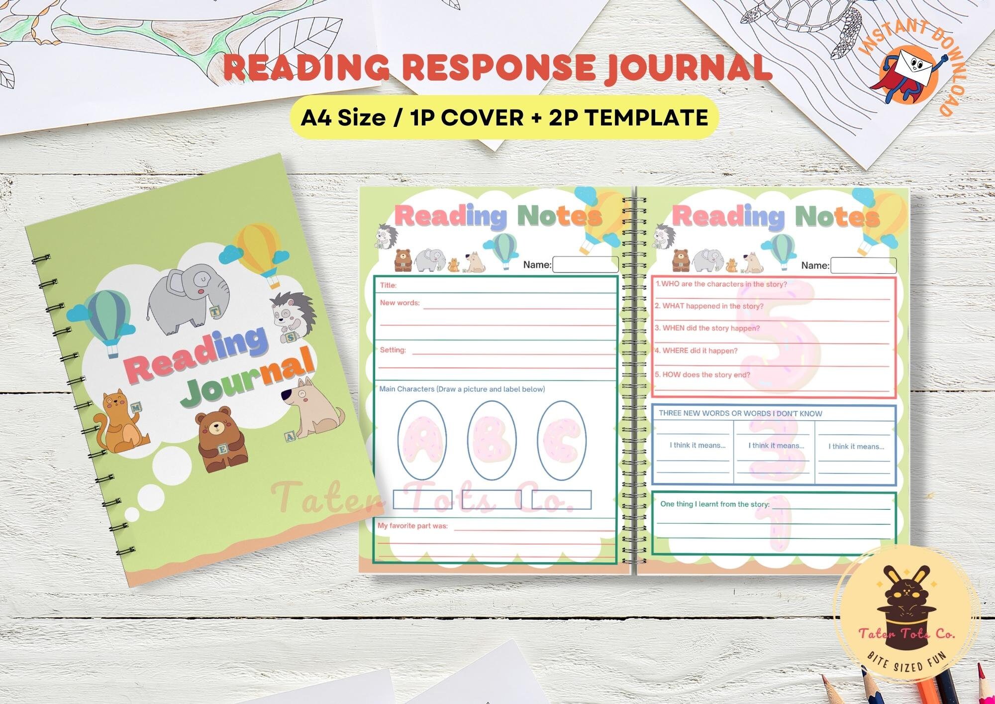 Printable Reading Response Log Journal Book Tracker School Worksheets ...