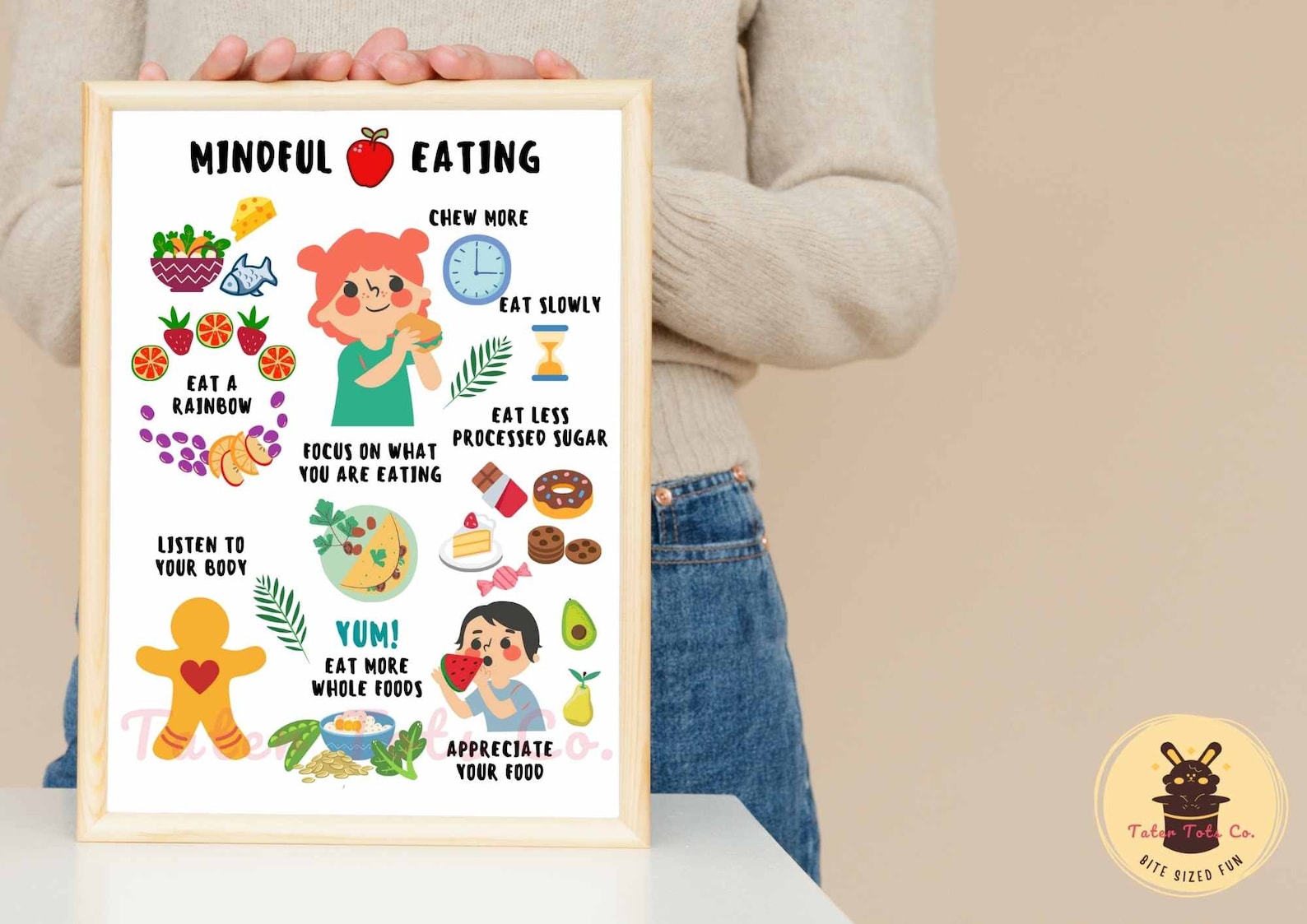 Mindful Eating Mental Health Quotes Poster Healthy Eating, Kids Eat ...