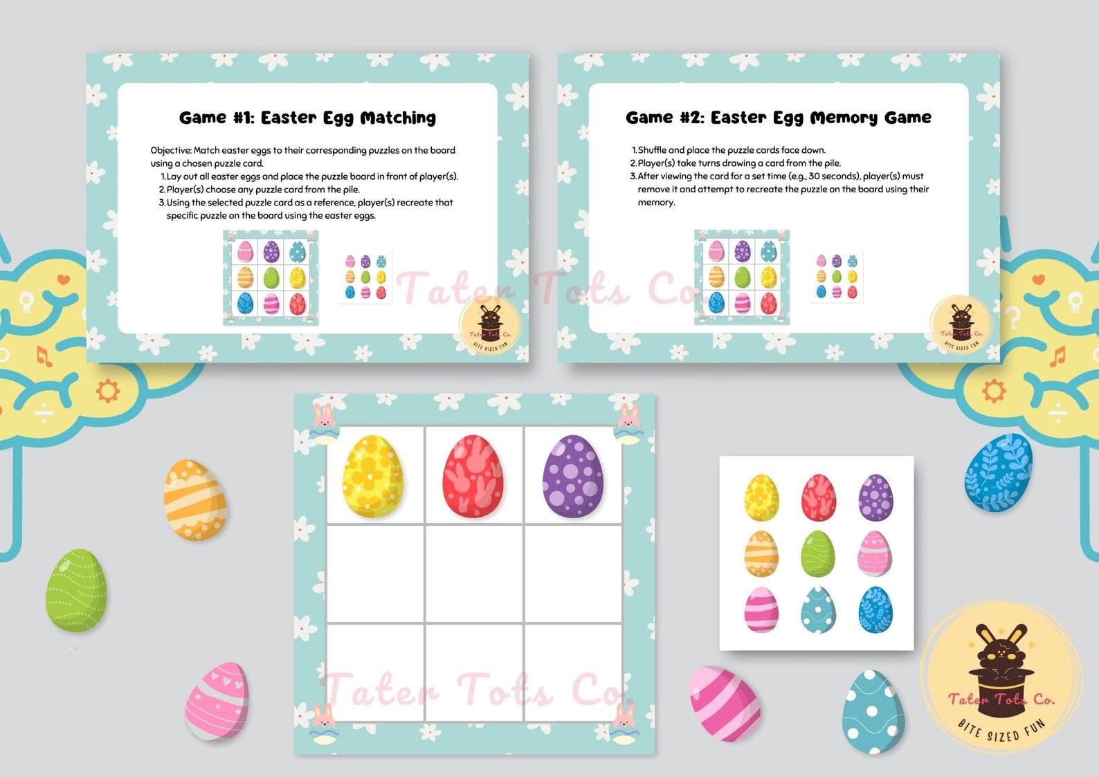 Easter Egg Matching and Memory Card Game - Brain and Attention Training ...