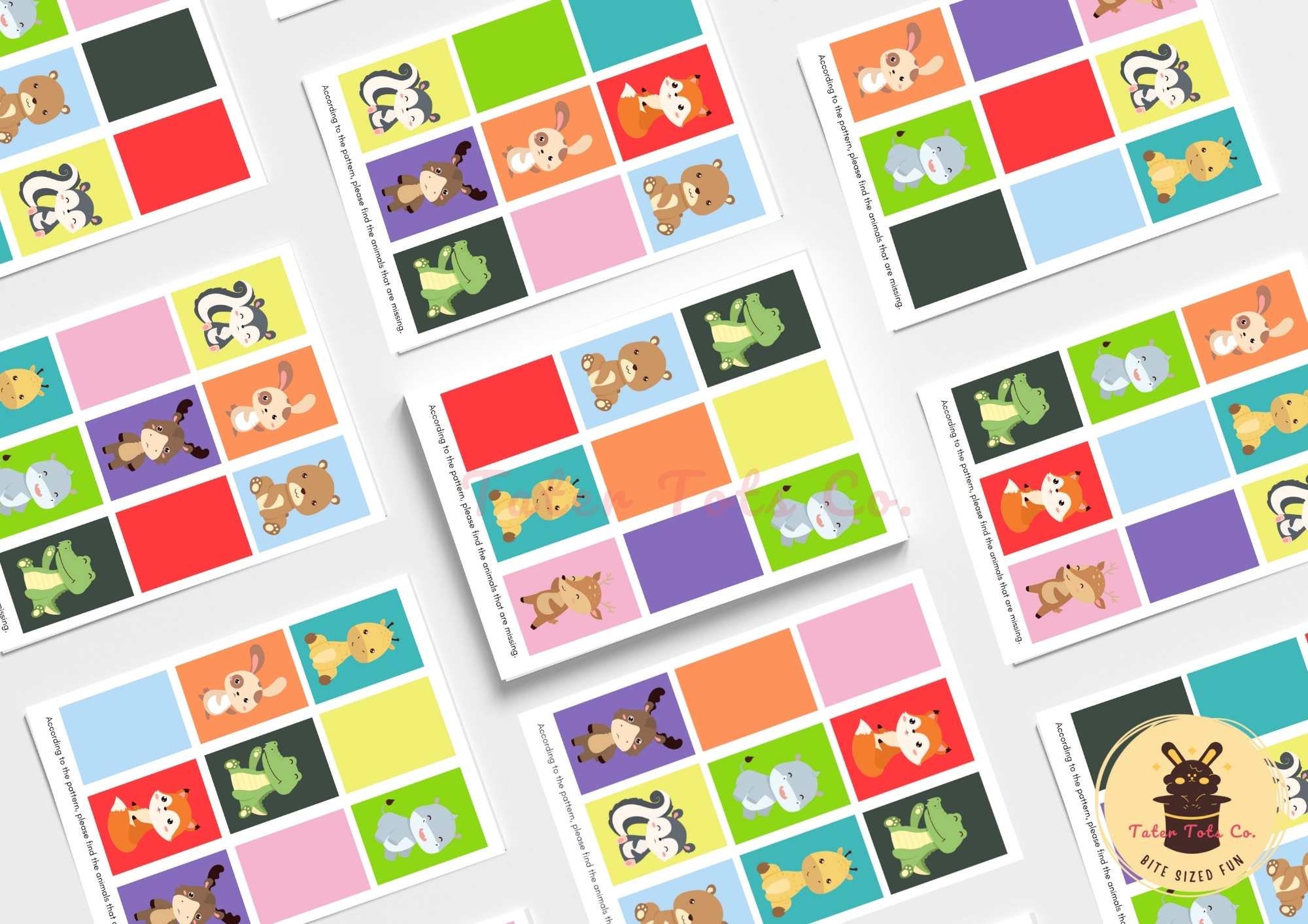 Animal Logic Matching Numbering Sequence Flash Card Game Preschool ...