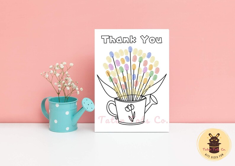DIY Thank You Best Wishes Hand Drawn Finger Printing Cards for Handmade ...