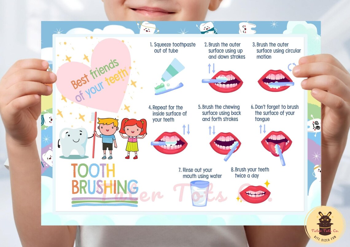 Preschool Toothbrushing Guide & Dental Certificate: Rainbow Design (PDF Download) - Etsy