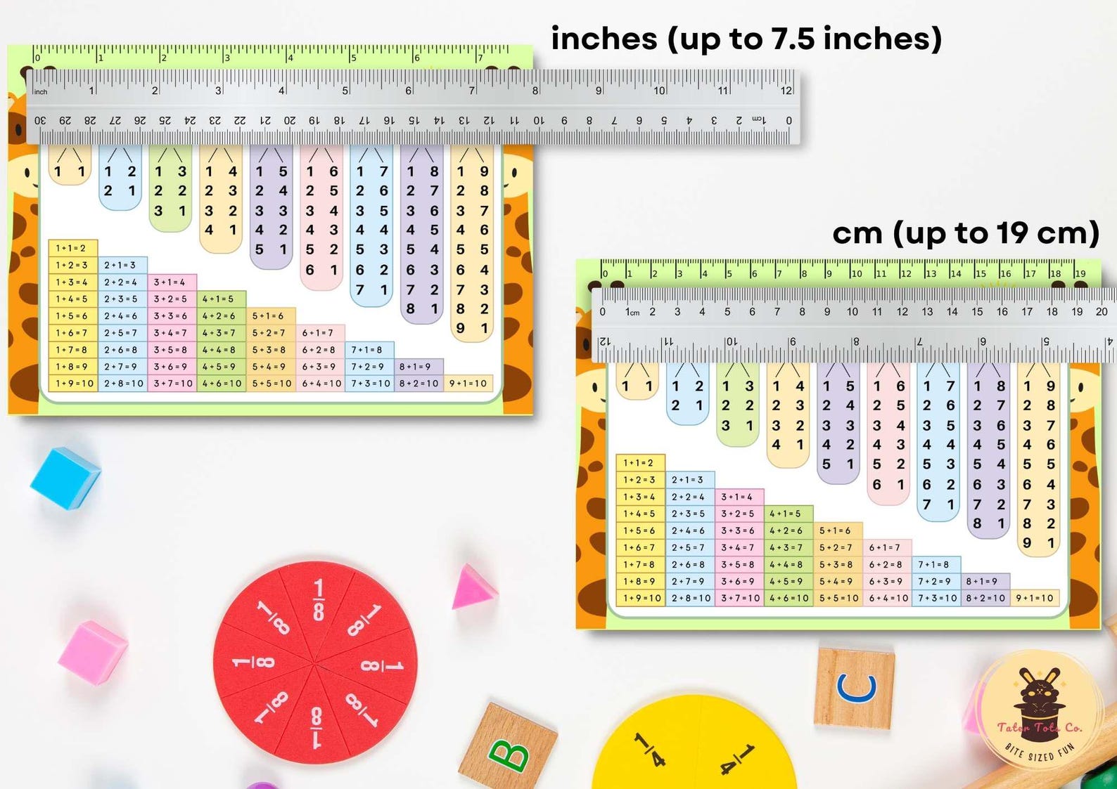 Number Bonds and Addition to 10 Flashcards With Measurement Ruler ...